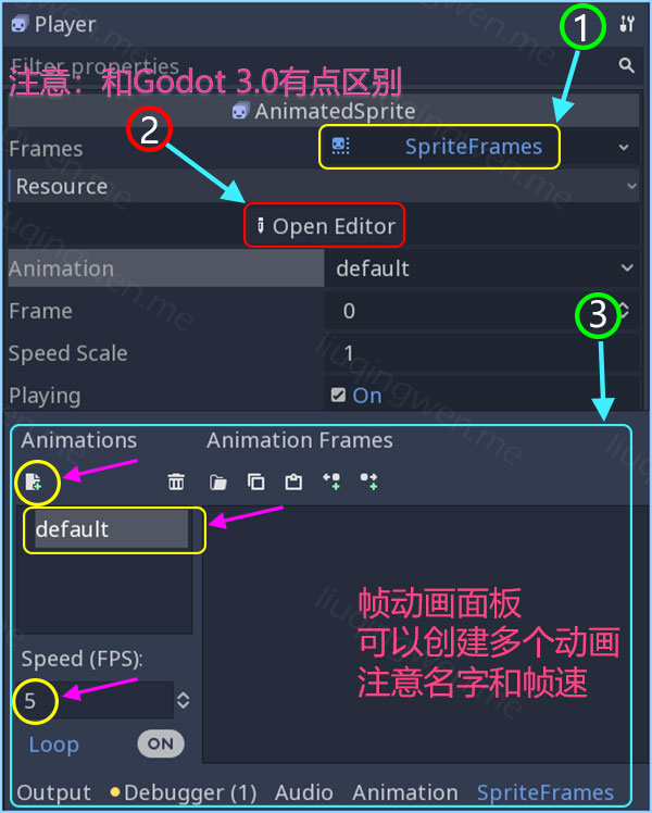 Godot3游戏引擎入门之四：给主角添加动画（上） - A Vegetables Bird's Blog